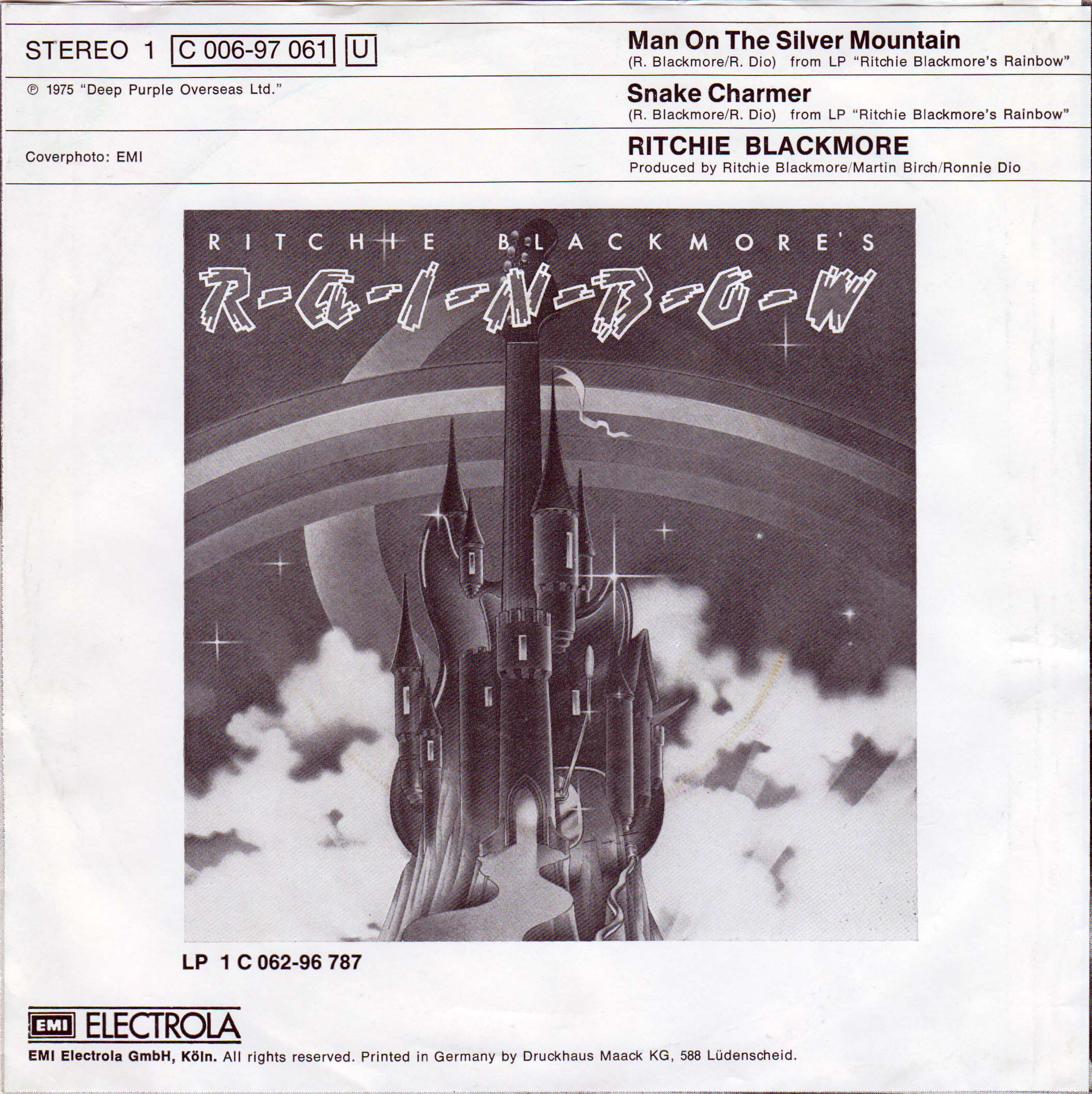 Tapio's Ronnie James Dio Pages: Rainbow 7" Discography, February 1975 ...