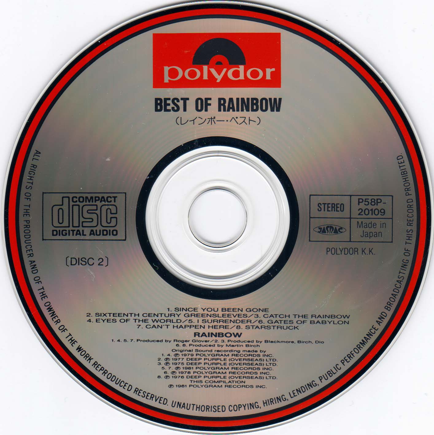 Tapio's Ronnie James Dio Pages: Rainbow Compilation CD Discography