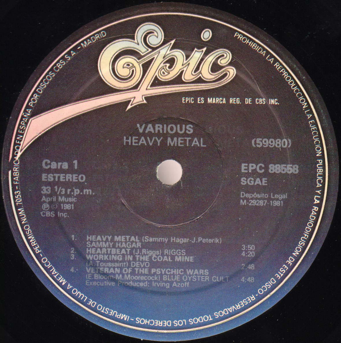 Tapio's Ronnie James Dio Pages: Heavy Metal Soundtrack LP Discography