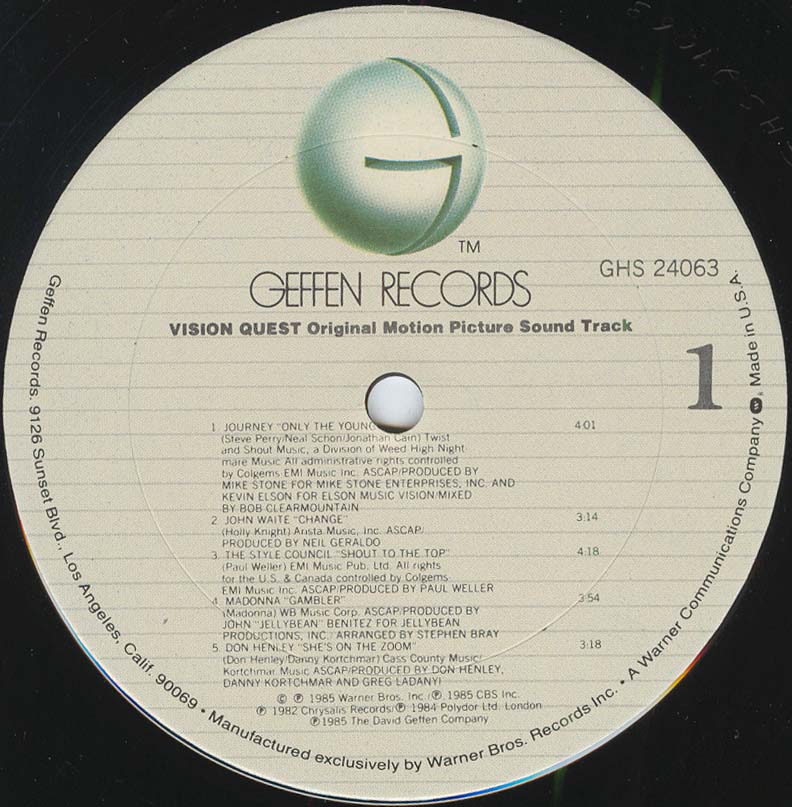 Tapio's Ronnie James Dio Pages: Vision Quest Soundtrack LP Discography